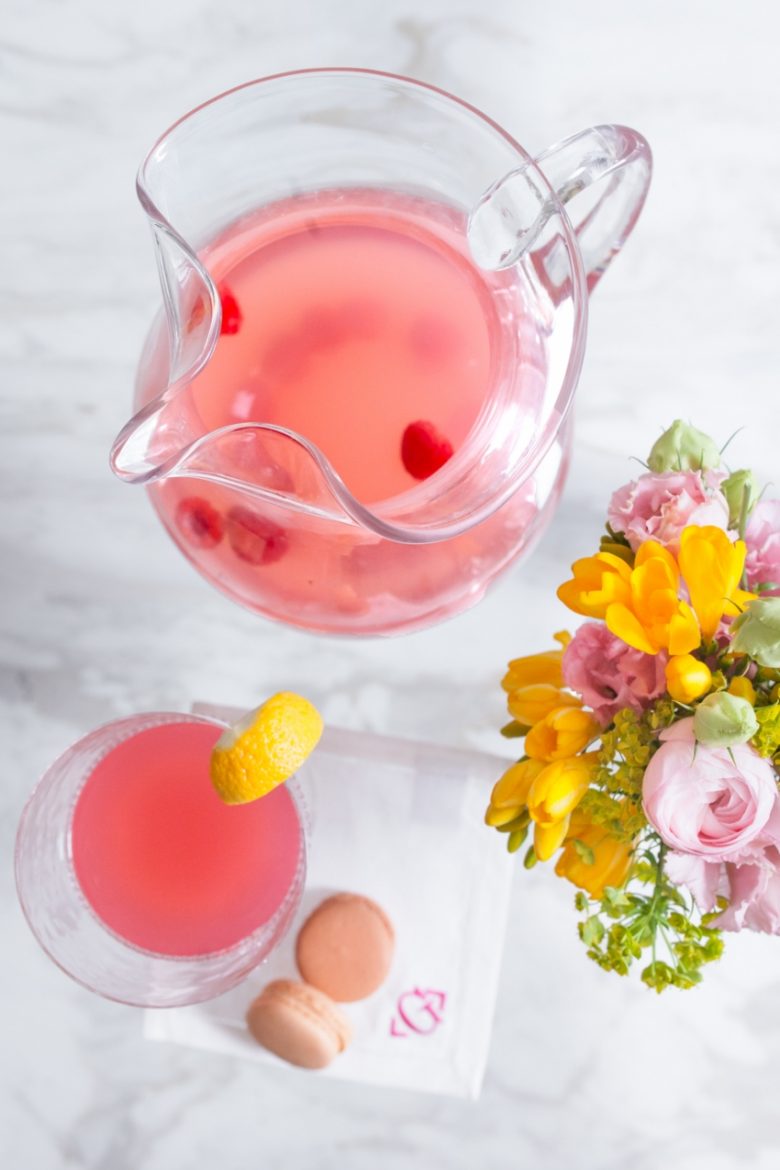 Sparkling Pink Lemonade Cocktail - Fashionable Hostess