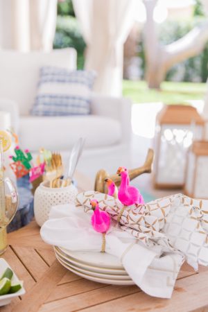 Flamingo napkin rings store