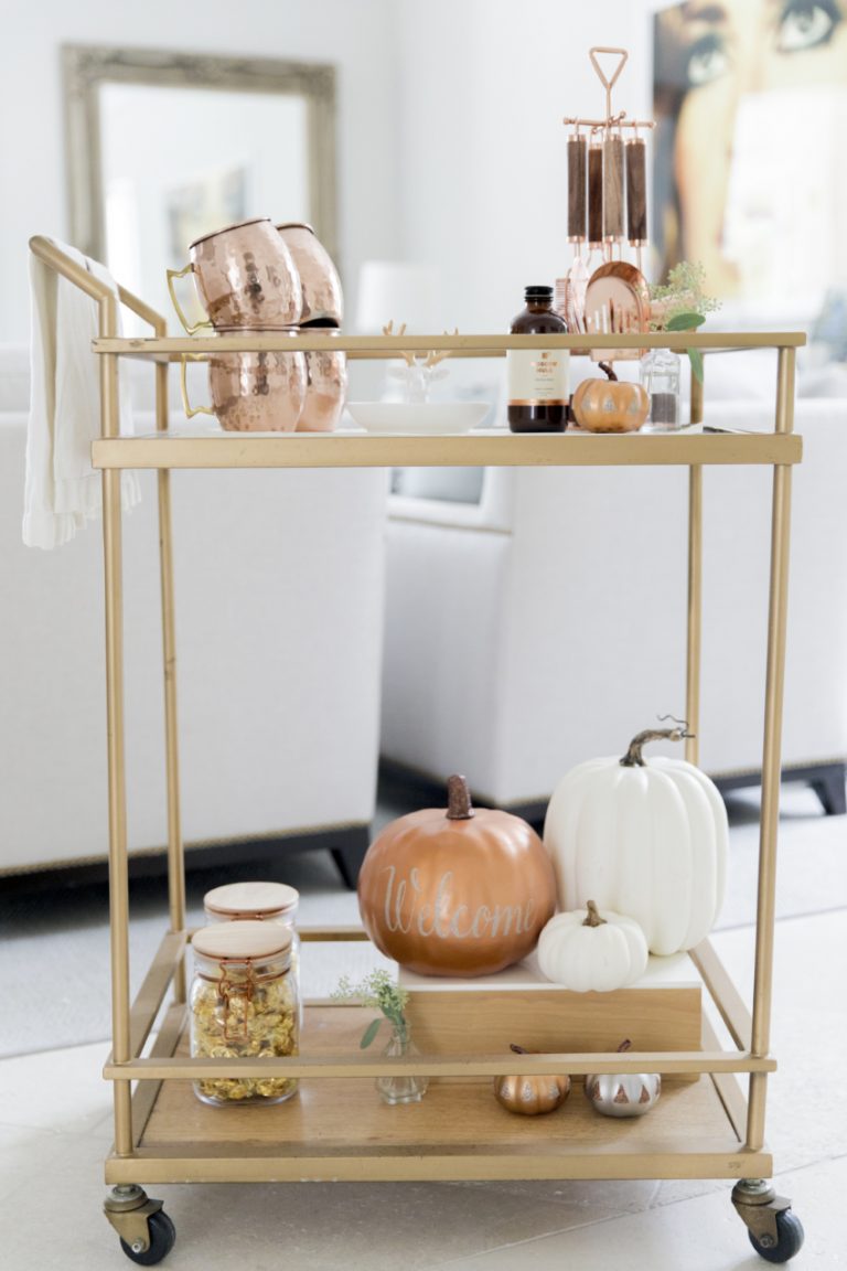 Fall Bar Cart: Everything Copper - Fashionable Hostess