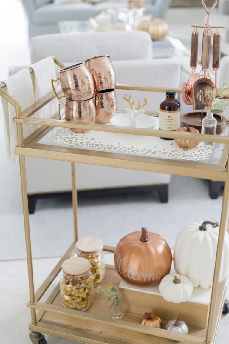 Fall Bar Cart: Everything Copper - Fashionable Hostess