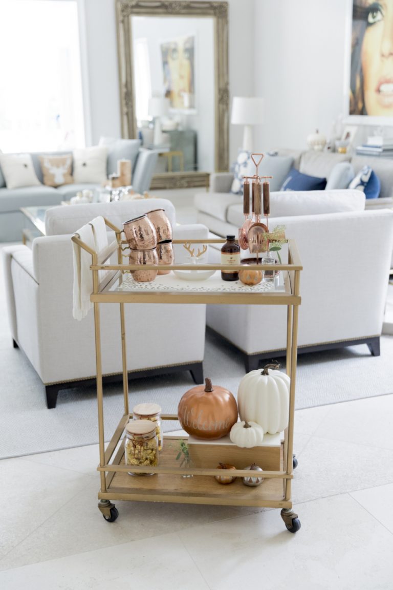 Fall Bar Cart: Everything Copper - Fashionable Hostess