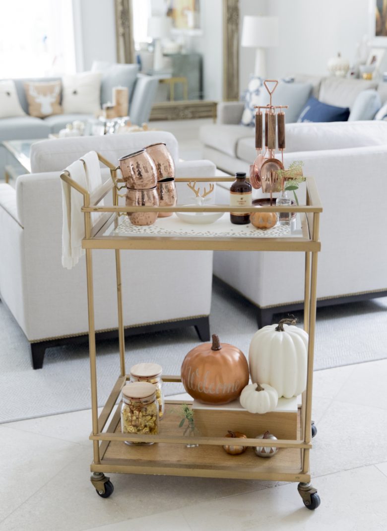 Fall Bar Cart: Everything Copper - Fashionable Hostess