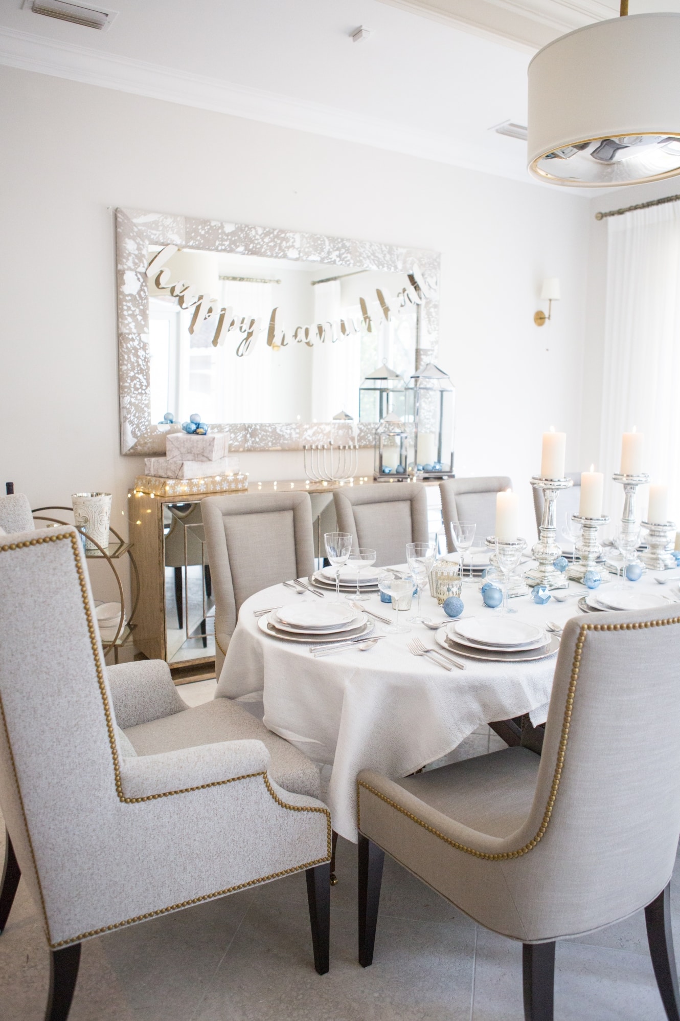 Setting my Hanukkah Table with Pottery Barn - Fashionable Hostess