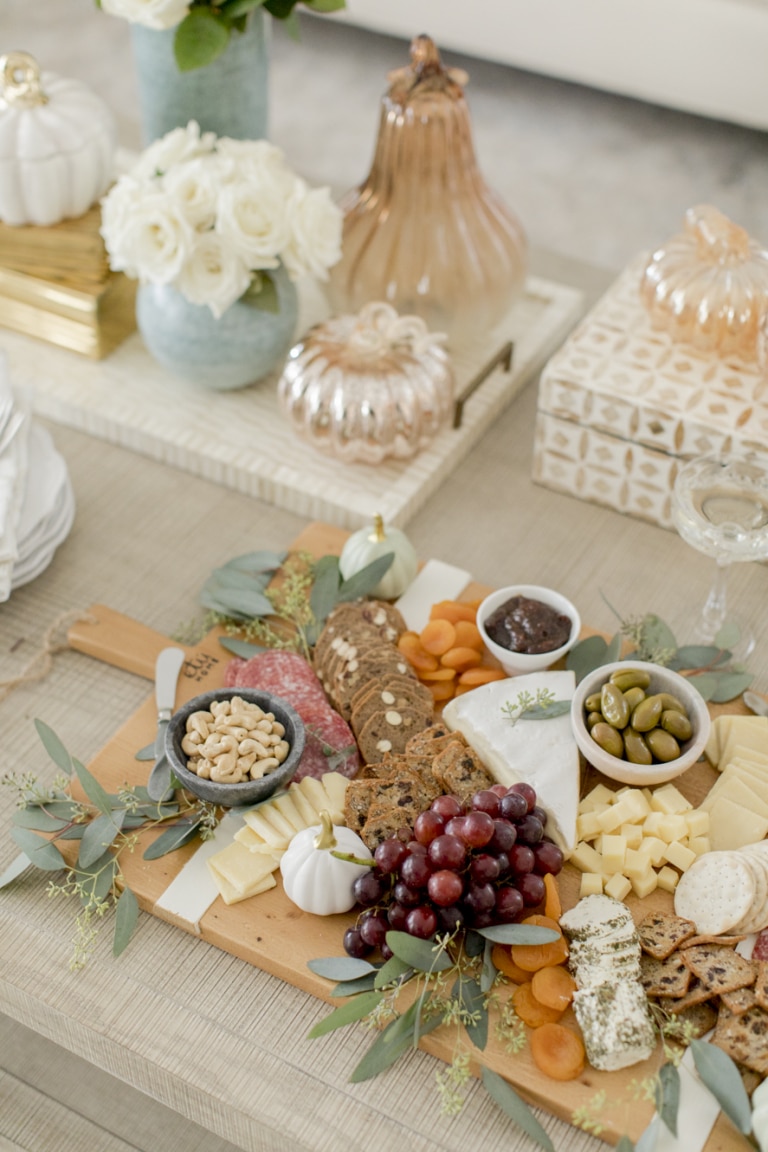 Fall Cheeseboard in the Family Room - Fashionable Hostess