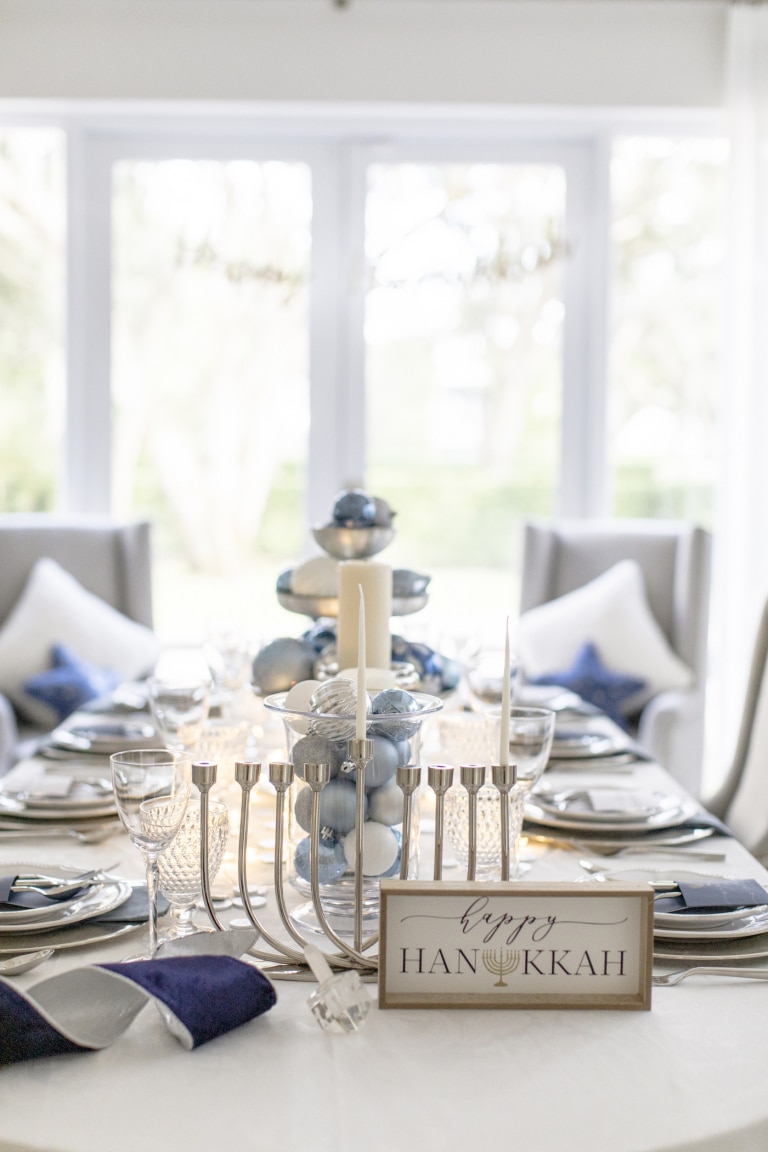 Hanukkah Table 2019 - Fashionable Hostess